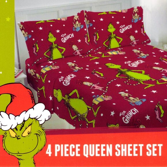 Dr. Seuss | Bedding | Dr Seuss The Grinch Queen Sheet Set Bedding ...